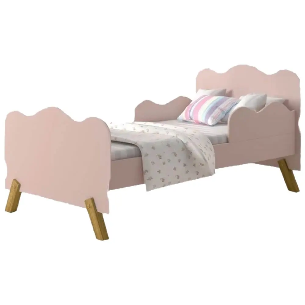 Mini Cama Infantil Angel com Pés Retrô e Proteção Lateral VJ