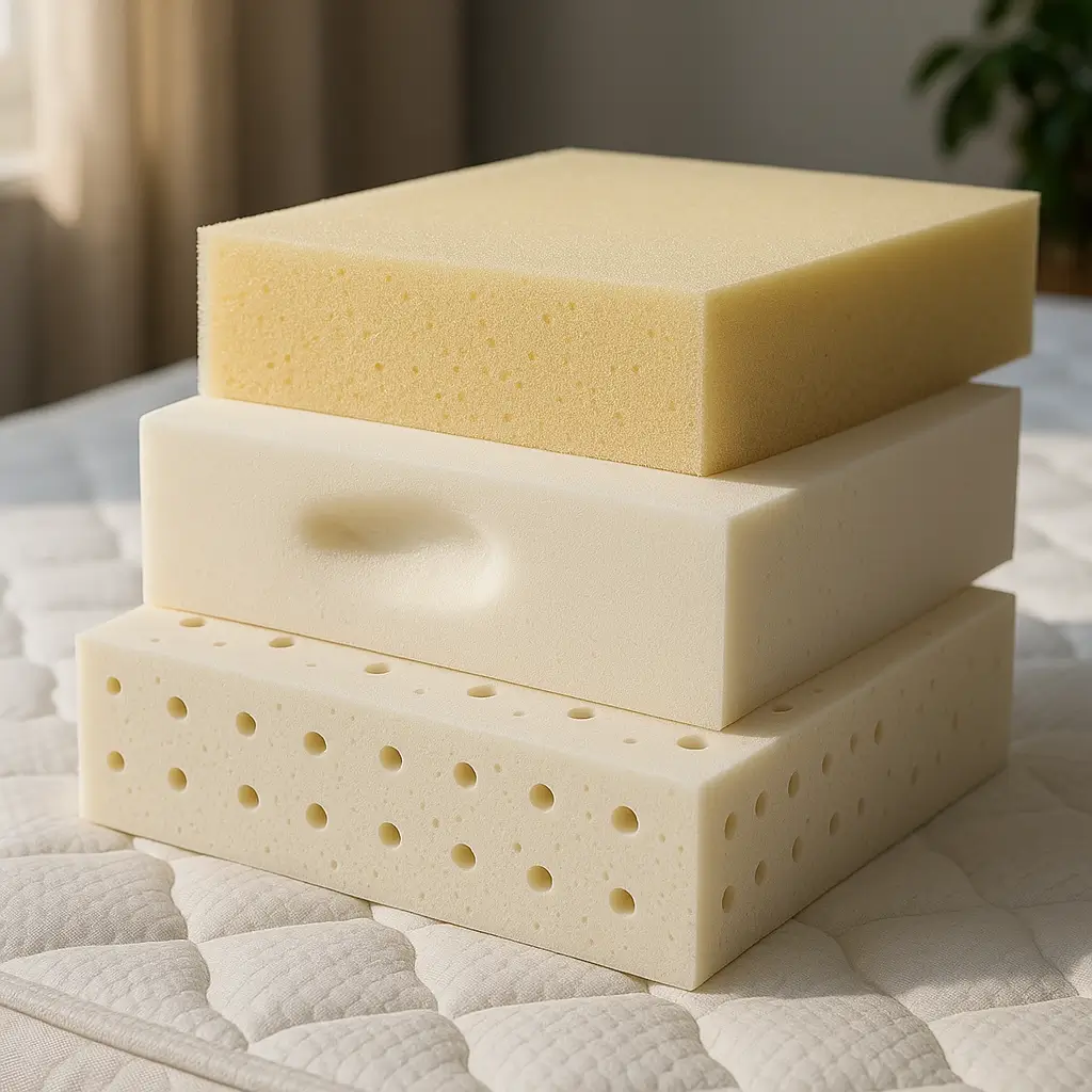 Espuma HR vs viscoelástica vs látex: Qual escolher